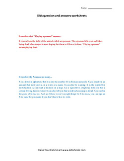 Kids Advanced Question And Answer Worksheets - Kidschoolz