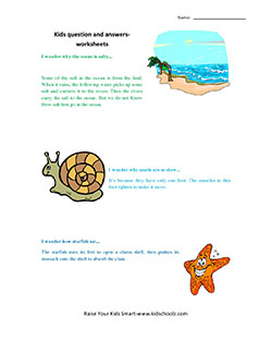 Kids Basic Question And Answer Worksheets - Kidschoolz
