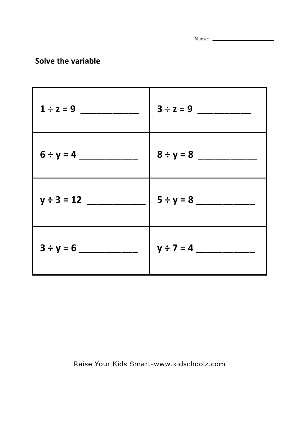 Pre Algebra Problems