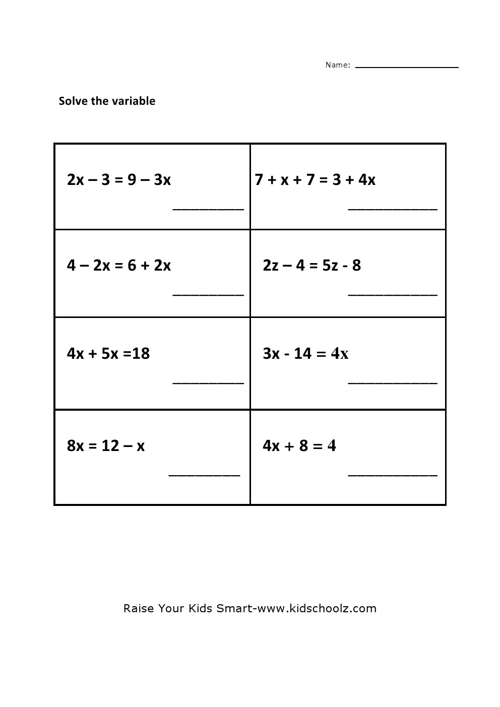 Grade 5 - Solve Expression Worksheet 3 - Kidschoolz