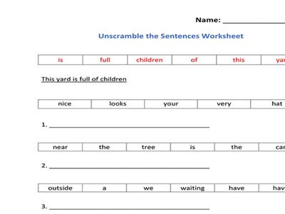 Grade 2 Unscramble Sentences Worksheets - Kidschoolz