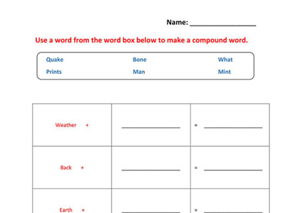 Grade 3 Compound Word Worksheet - Kidschoolz